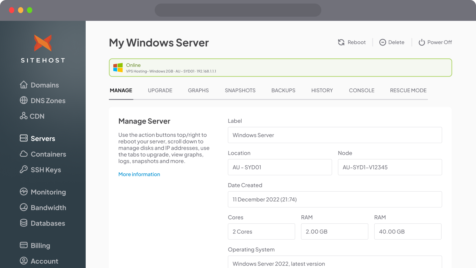 Windows Virtual Servers (VPS) for Windows CMSs – SiteHost